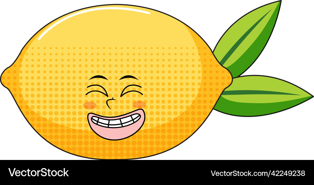 A lemon cartoon character on white background Vector Image