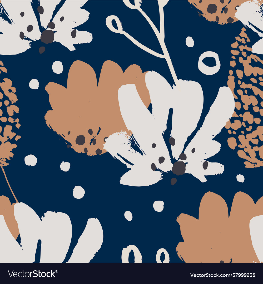 Abstract seamless floral pattern Royalty Free Vector Image
