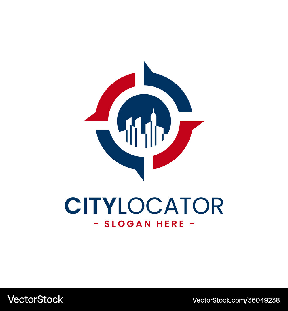 City locator logo design template creative gps Vector Image