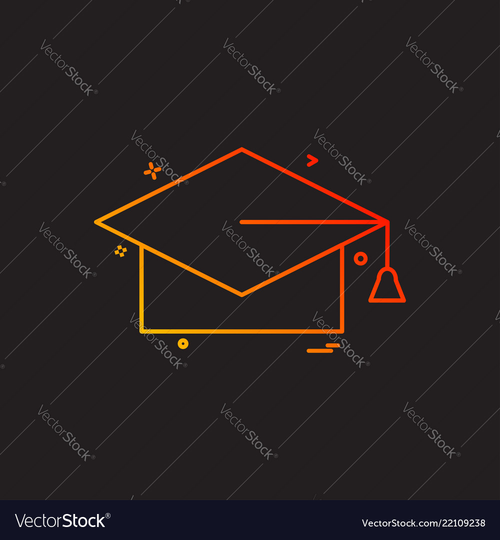 Convocation cap icon design Royalty Free Vector Image
