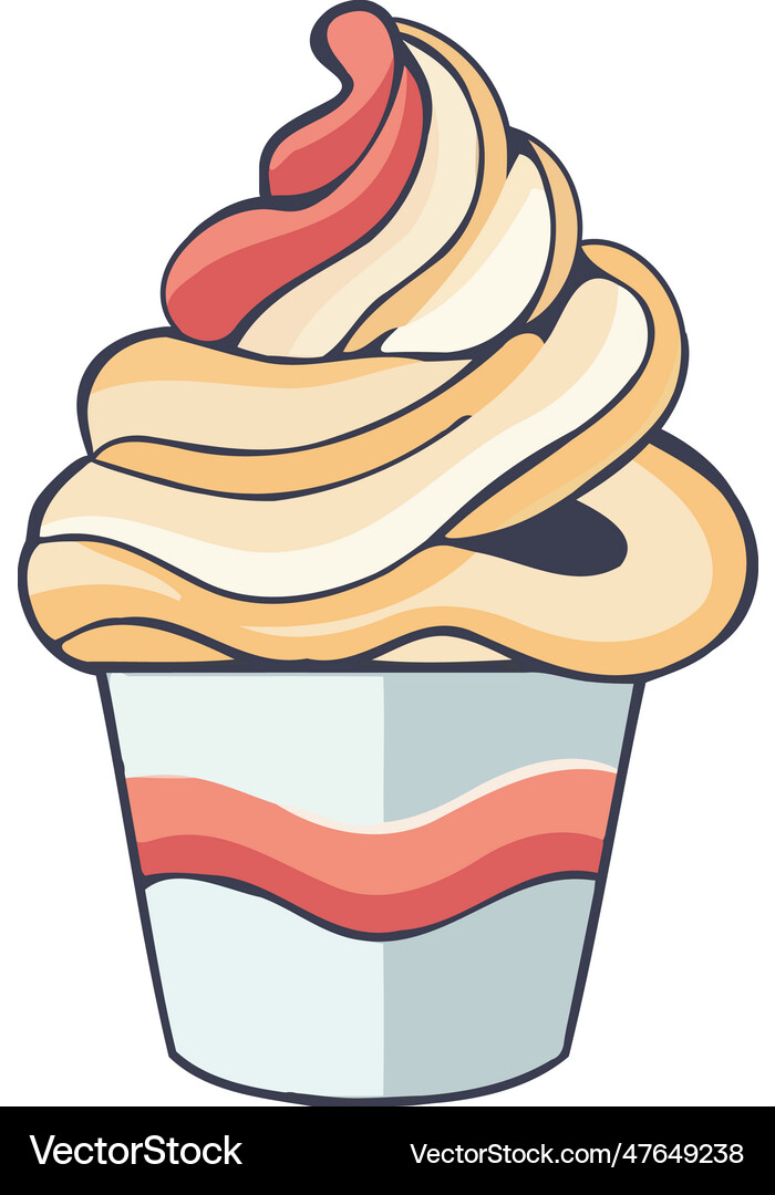 Cute cartoon cupcakes cream icing Royalty Free Vector Image