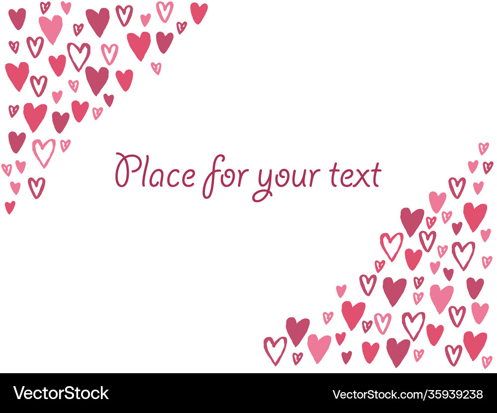 Cute hearts background with place for your text Vector Image