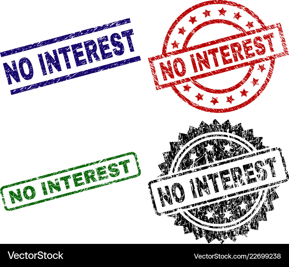 Damaged textured no interest stamp seals Vector Image