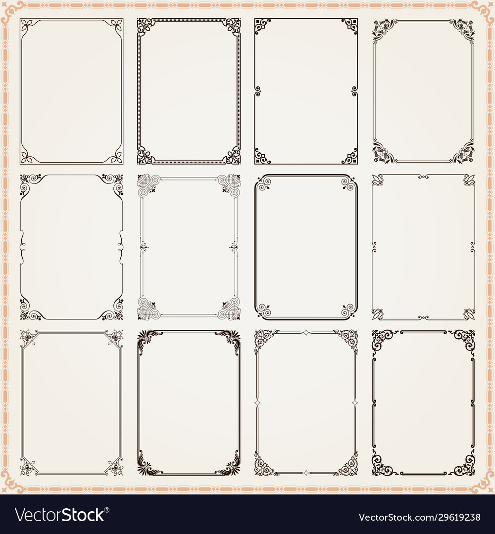 Decorative frames and borders rectangle Royalty Free Vector