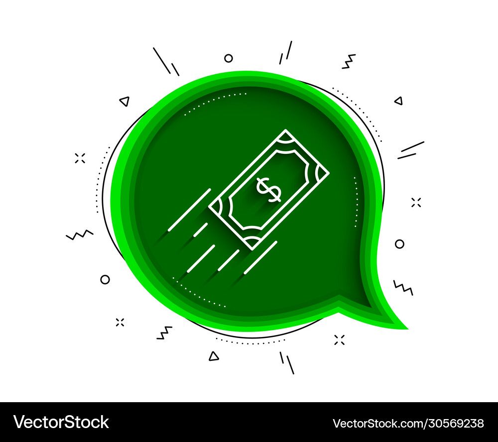 Fast payment line icon dollar exchange sign Vector Image