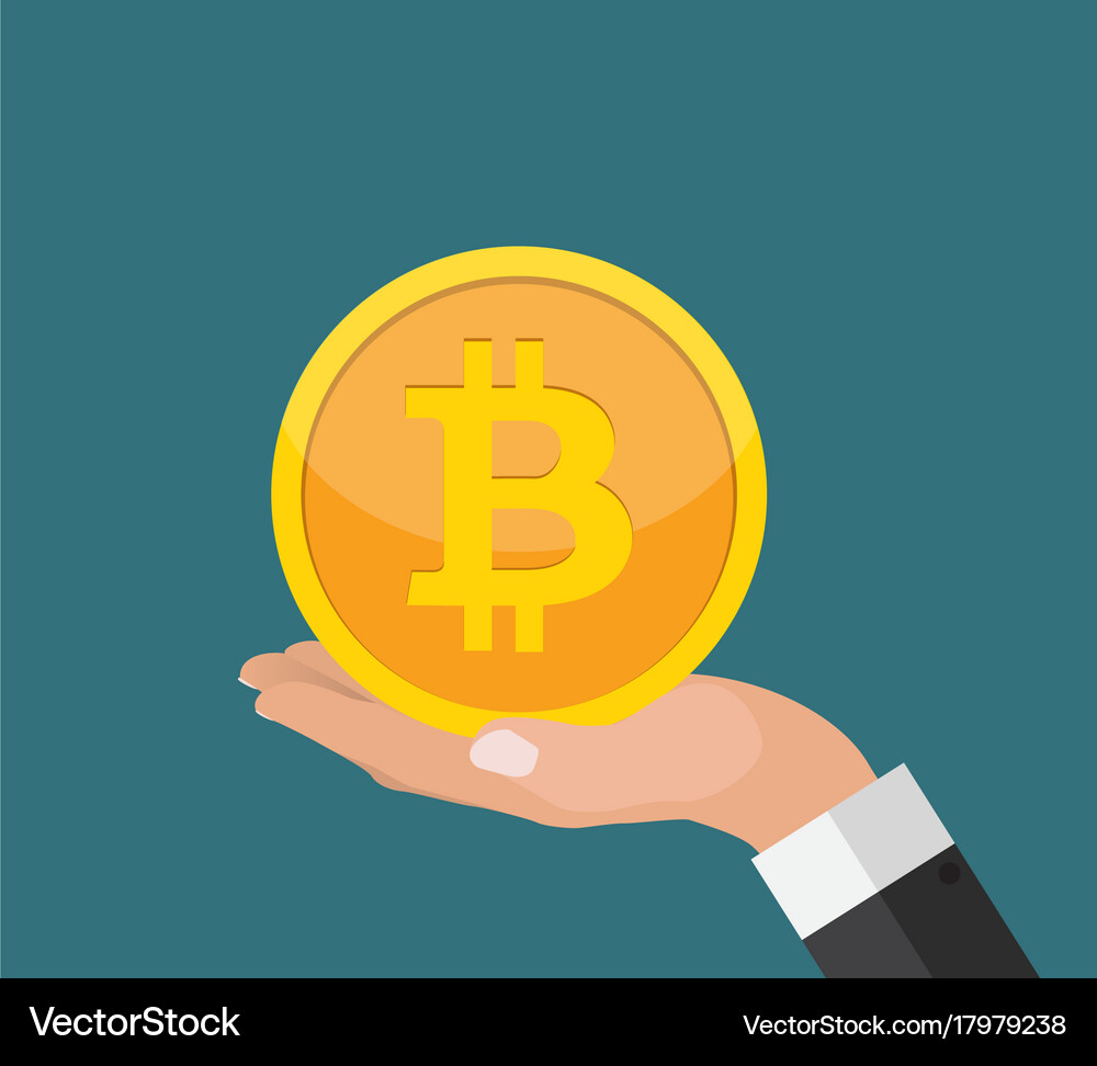 Flat modern design concept of bitcoin Royalty Free Vector