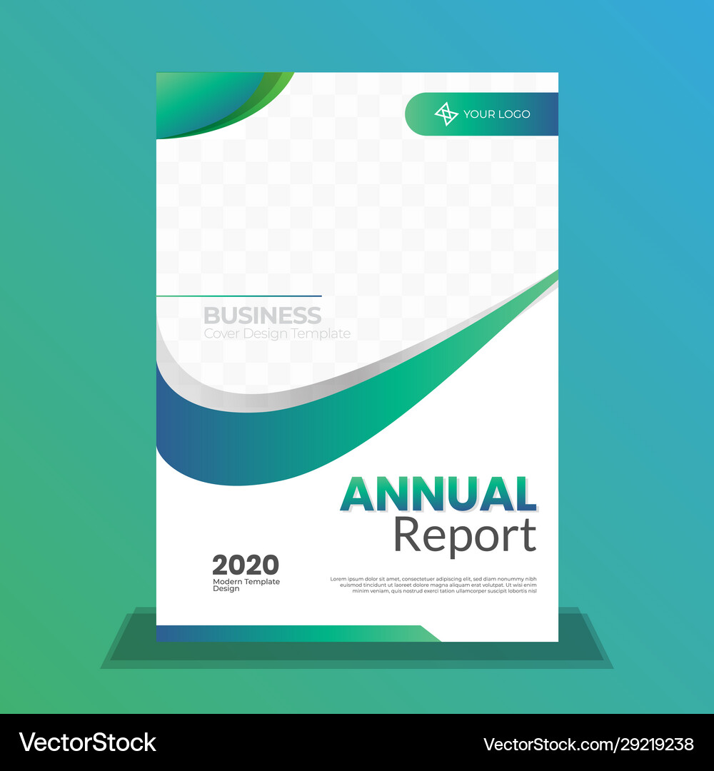 Green annual report cover design Royalty Free Vector Image