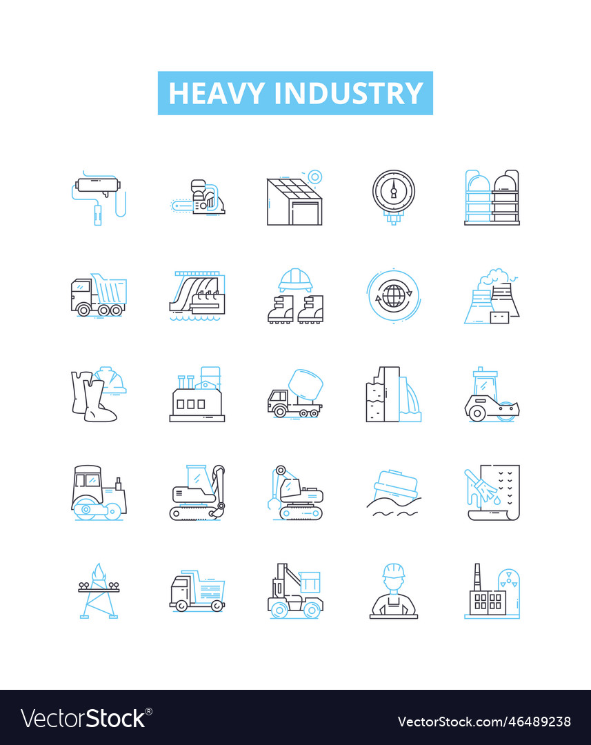 Heavy industry line icons set Royalty Free Vector Image Heavy industry line icons set Royalty Free Vector Image