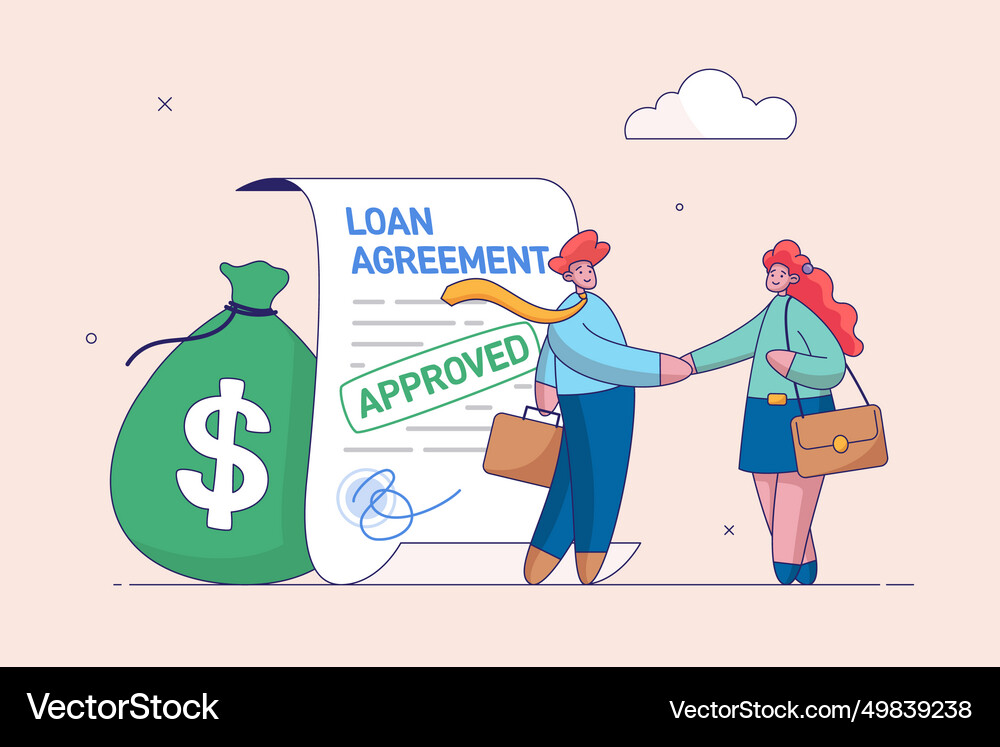 Loan agreement concept mortgage debt Royalty Free Vector