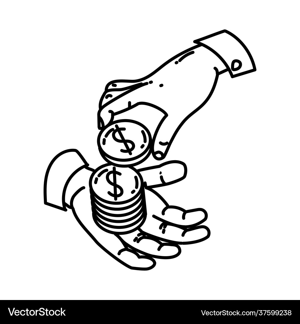 Loan icon doodle hand drawn or outline style Vector Image