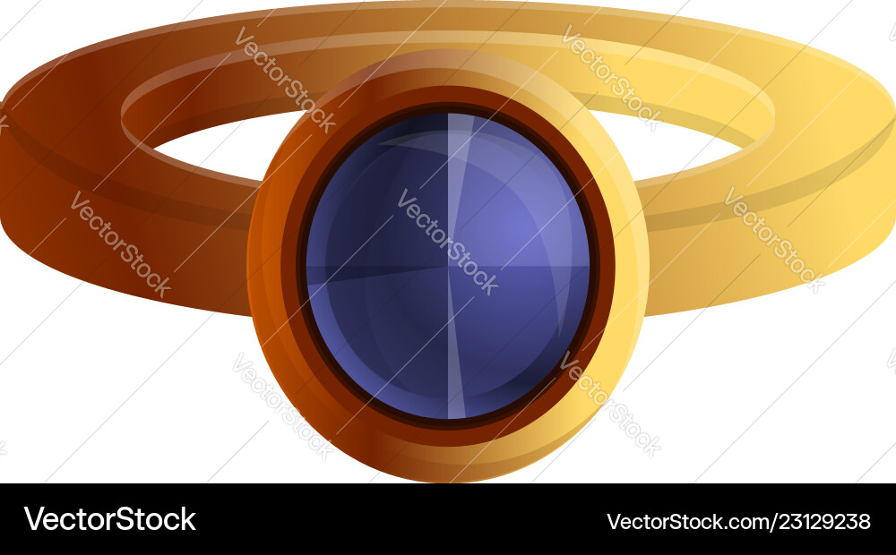 Purple gemstone ring icon cartoon style Royalty Free Vector