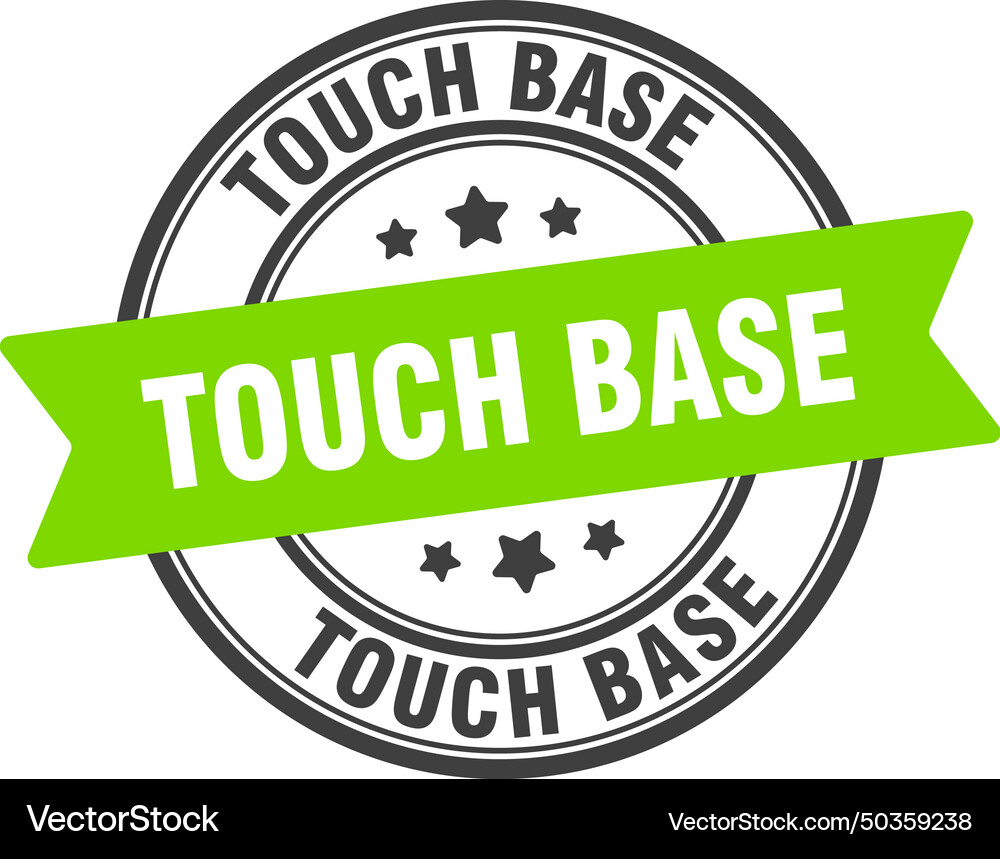 Touch base stamp label on transparent Royalty Free Vector