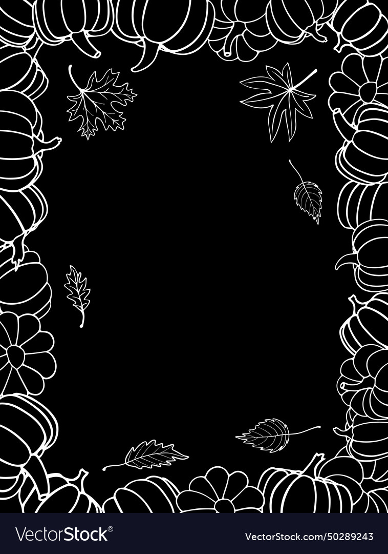 Black rectangular vertical frame with hand drawn Vector Image