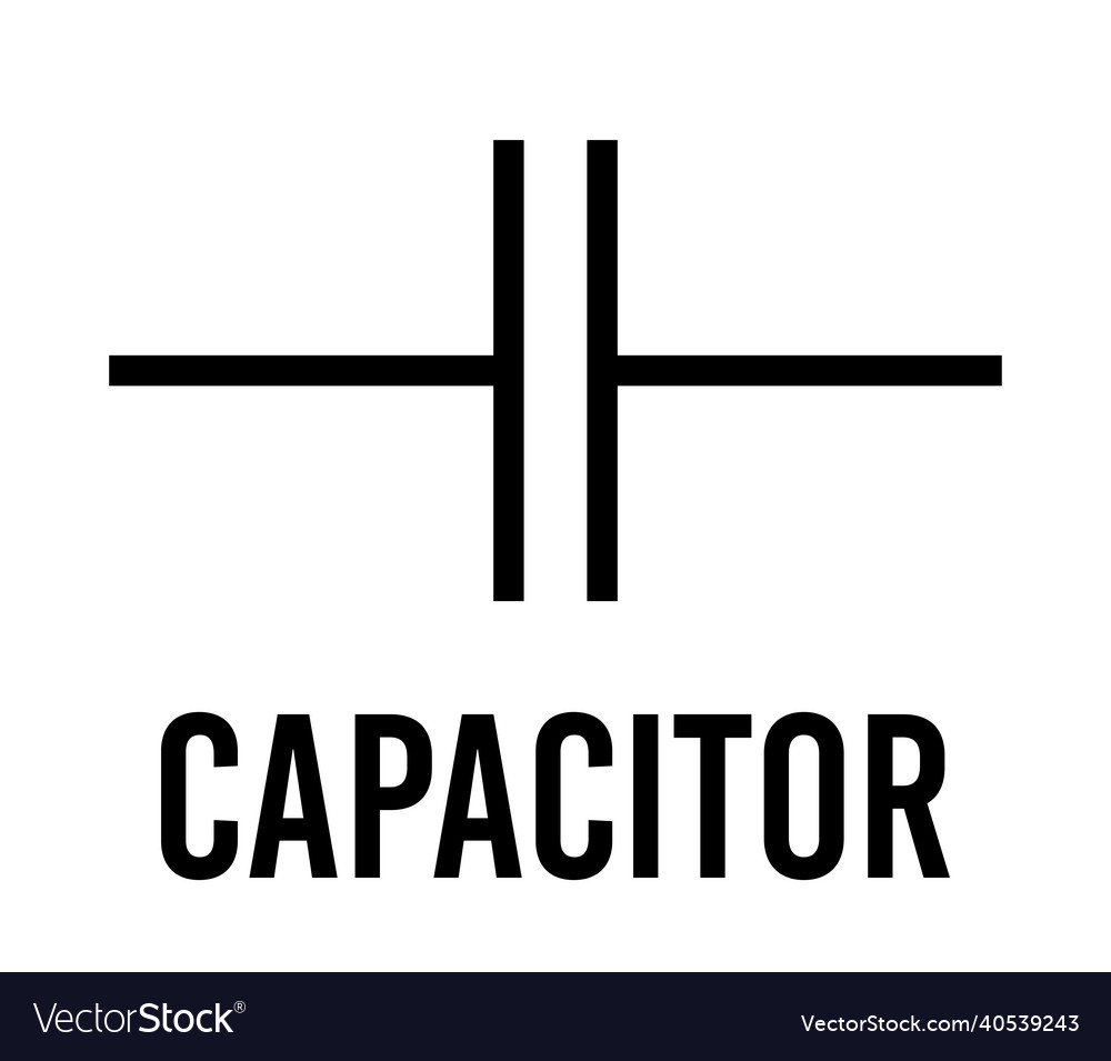 Capacitor electronic component icon flat design Vector Image