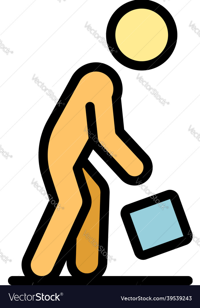 Careless person object icon color outline Vector Image Careless person object icon color outline Vector Image
