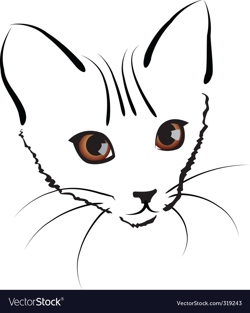 Cute kitty Royalty Free Vector Image - VectorStock