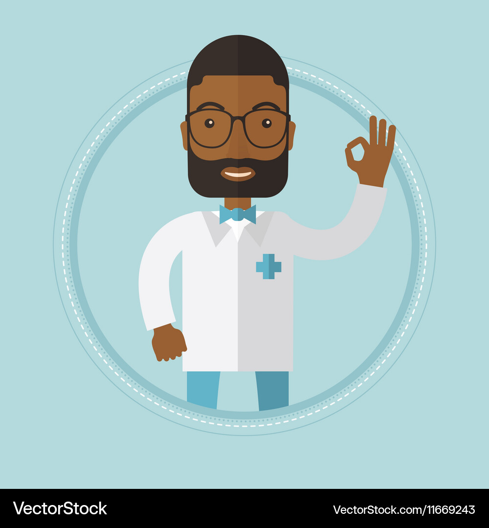 Doctor showing sign ok Royalty Free Vector Image