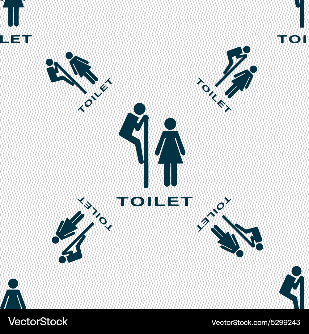 Toilet icon sign seamless pattern with geometric Vector Image
