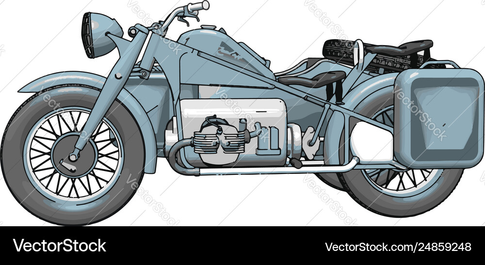 3d on white background a military motorcycle Vector Image