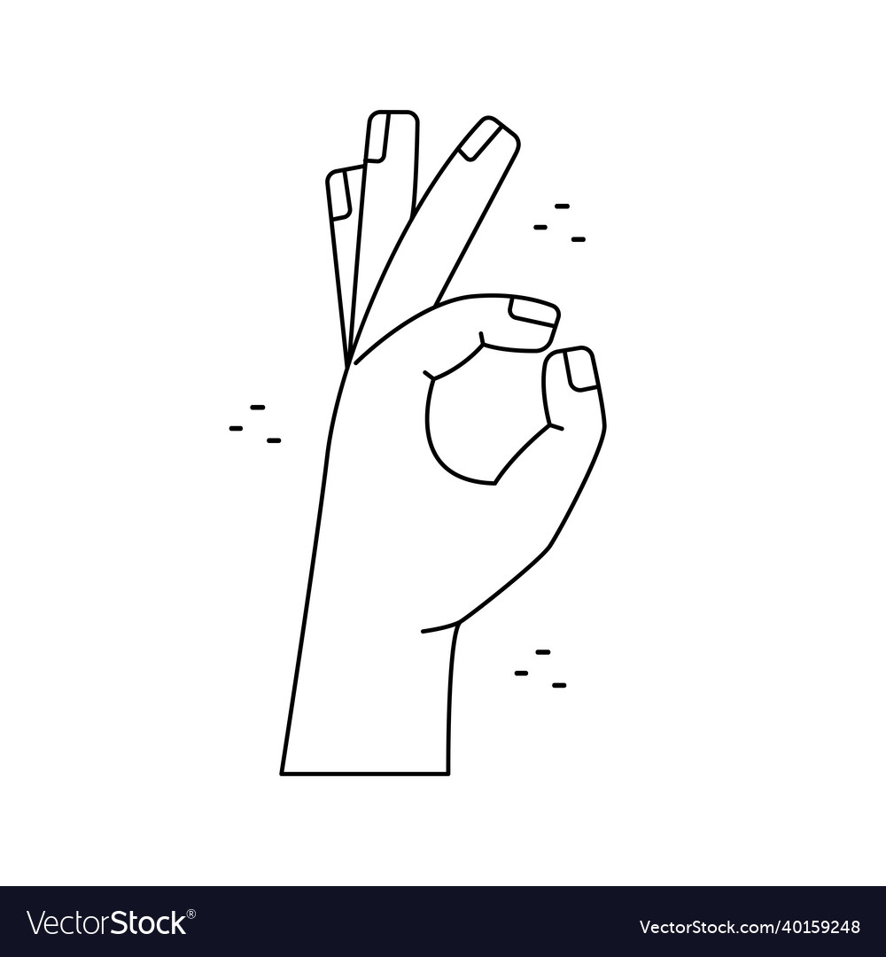A hand gesture - ok approx outline man Royalty Free Vector