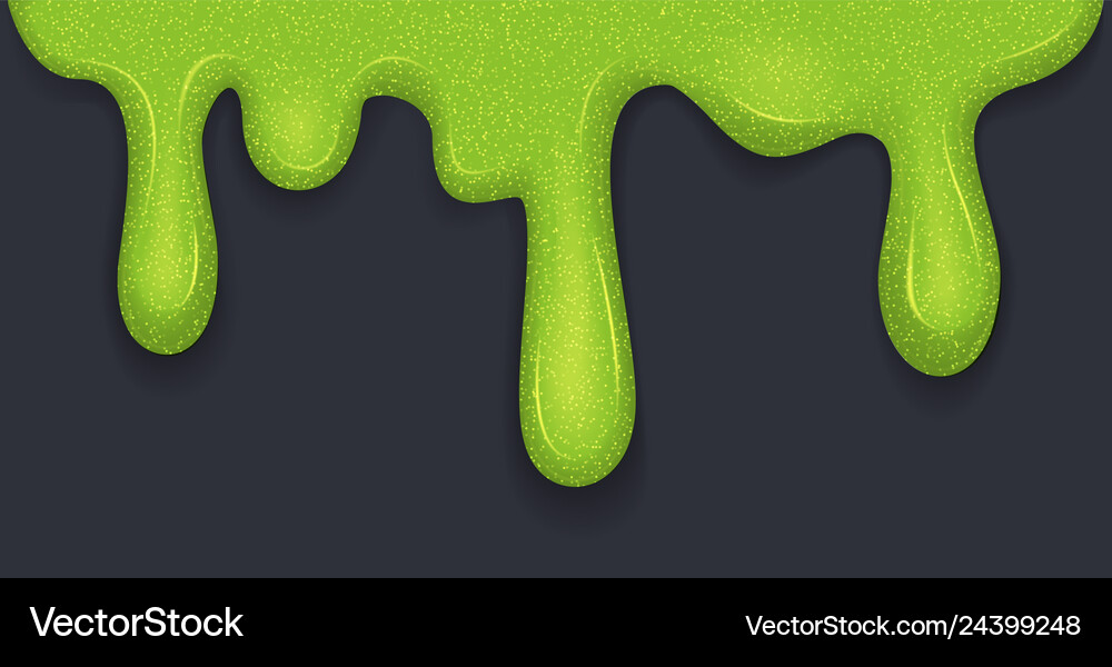 Background dribble slime flowing green sticky Vector Image
