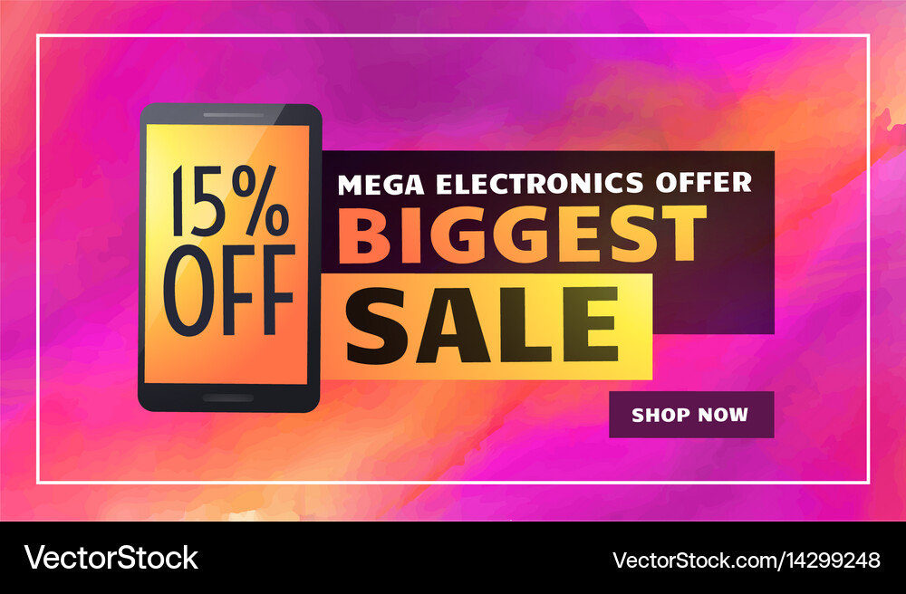 Biggest electronics sale banner poster flyer Vector Image