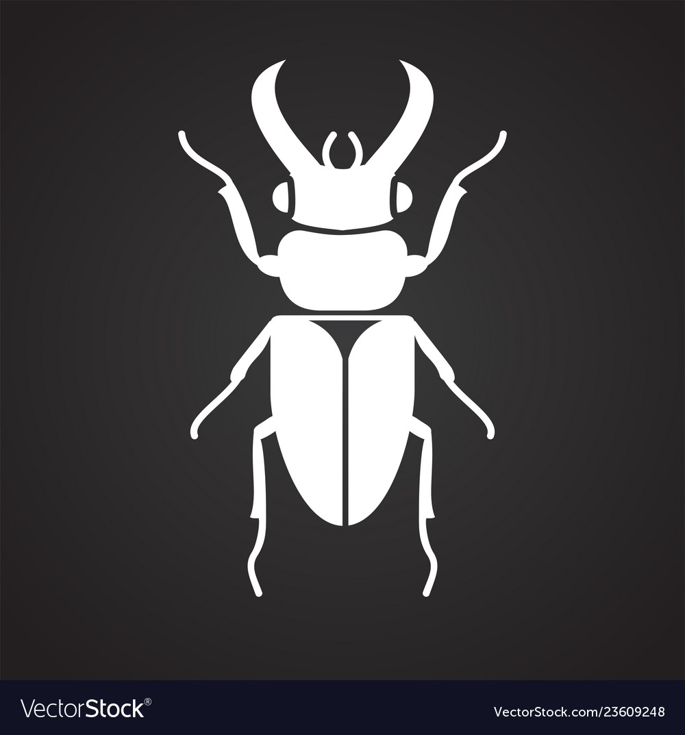 Bug insect icon on black background for graphic Vector Image