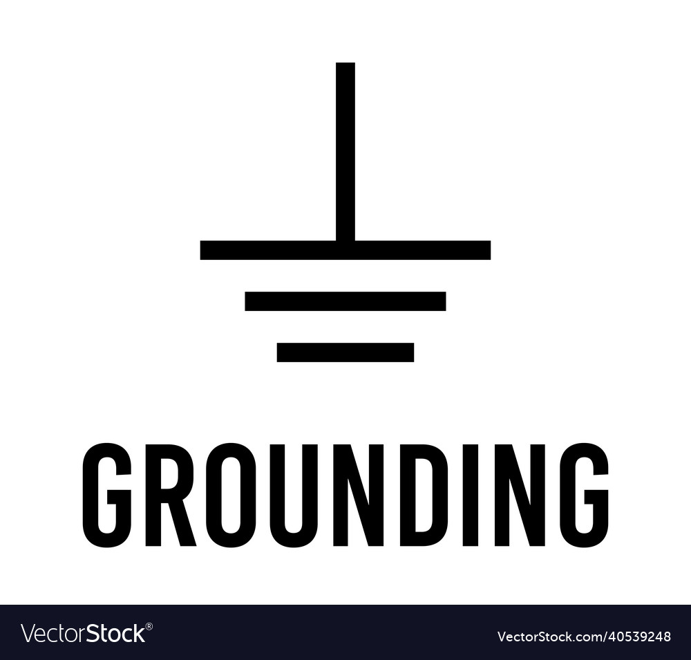 Grounding electronic component icon flat design Vector Image
