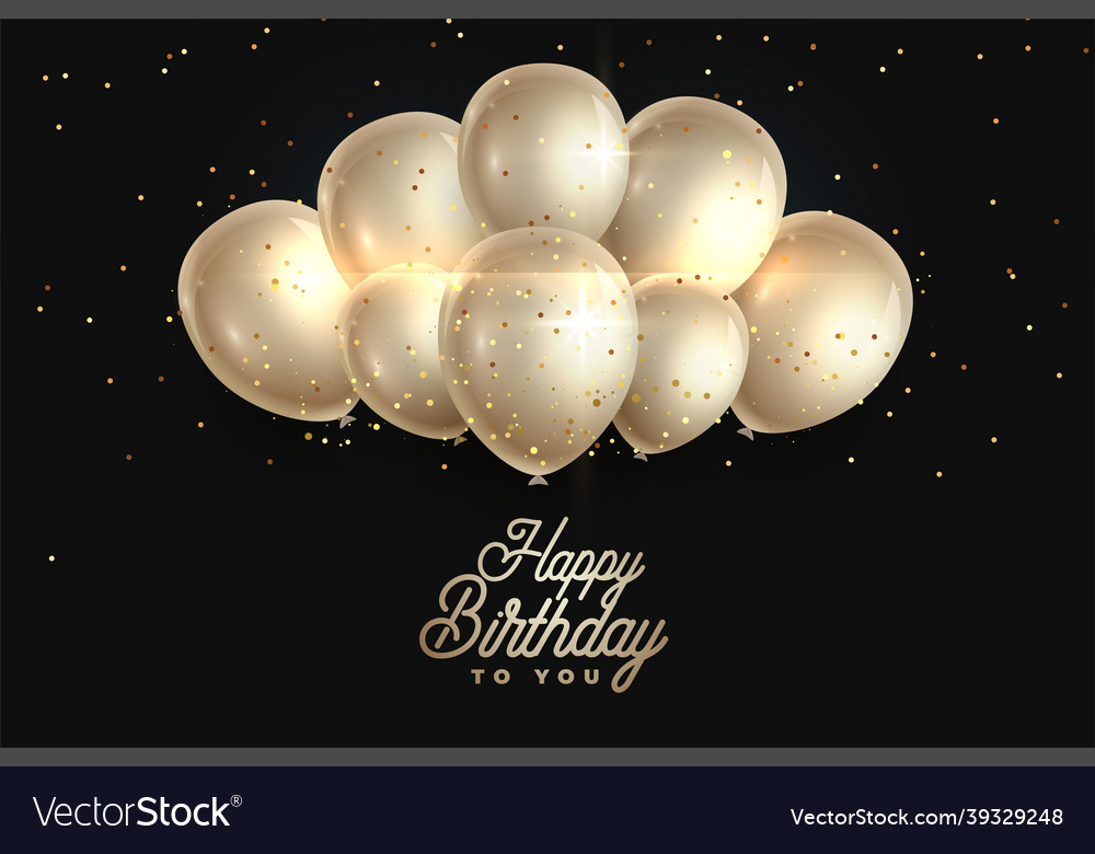 Happy birthday realistic balloons background Vector Image