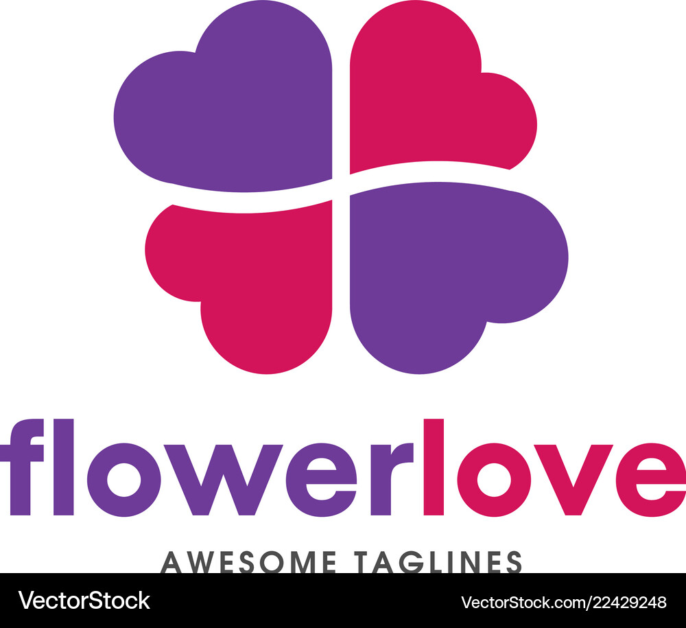 Heart color logo flower Royalty Free Vector Image