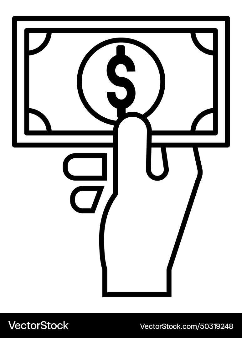 Holding money flat icon isolated on white Vector Image
