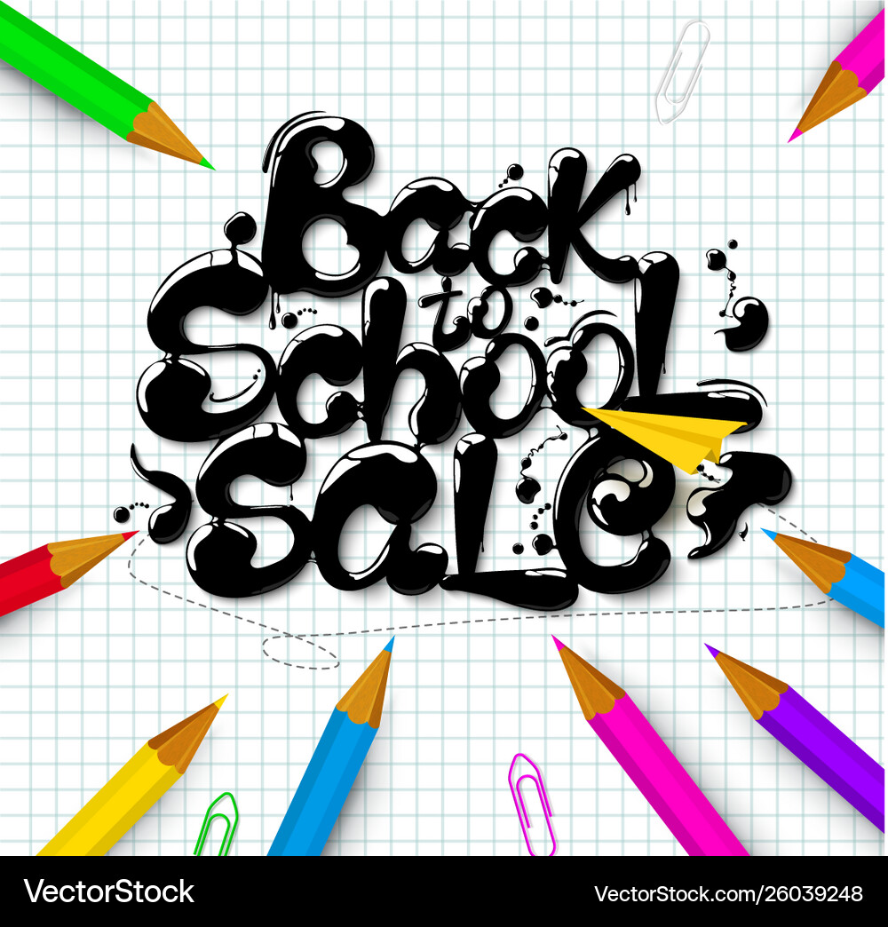 Ink flowing in lettering form back to school Vector Image