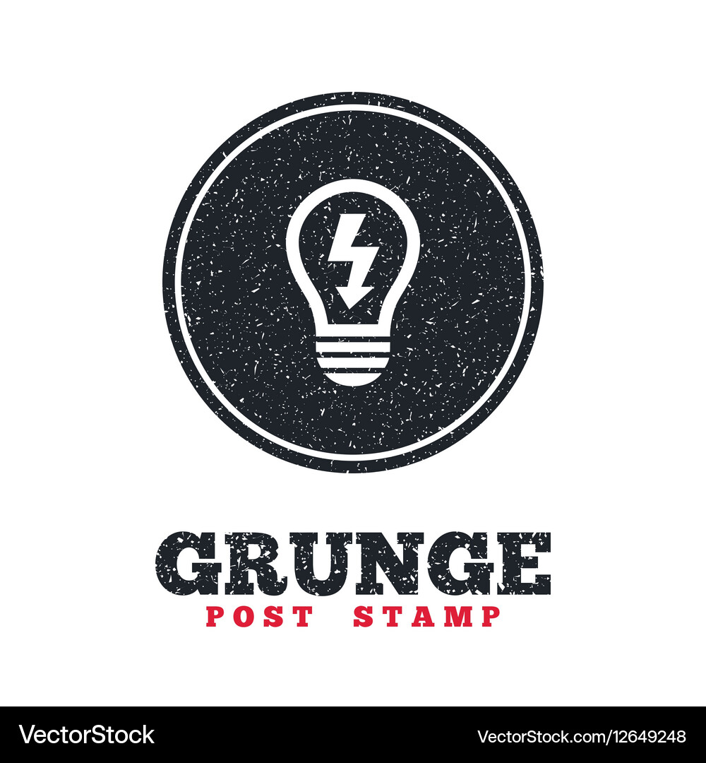 Light lamp sign icon bulb with lightning symbol Vector Image