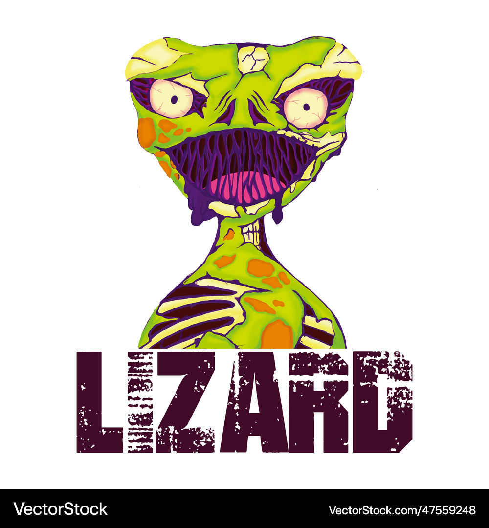 Lizard logo lizard small green reptile zombie l Vector Image
