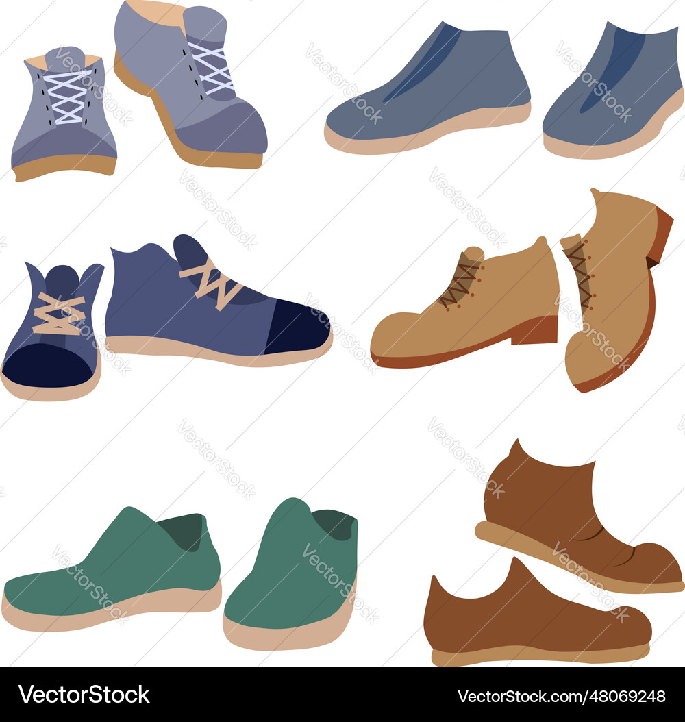 Shoe collection shoes with different soles for Vector Image