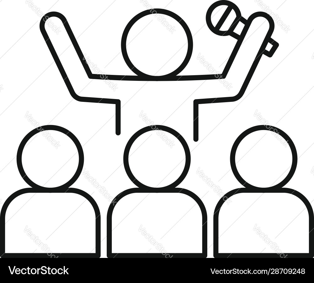 Singer concert icon outline style Royalty Free Vector Image