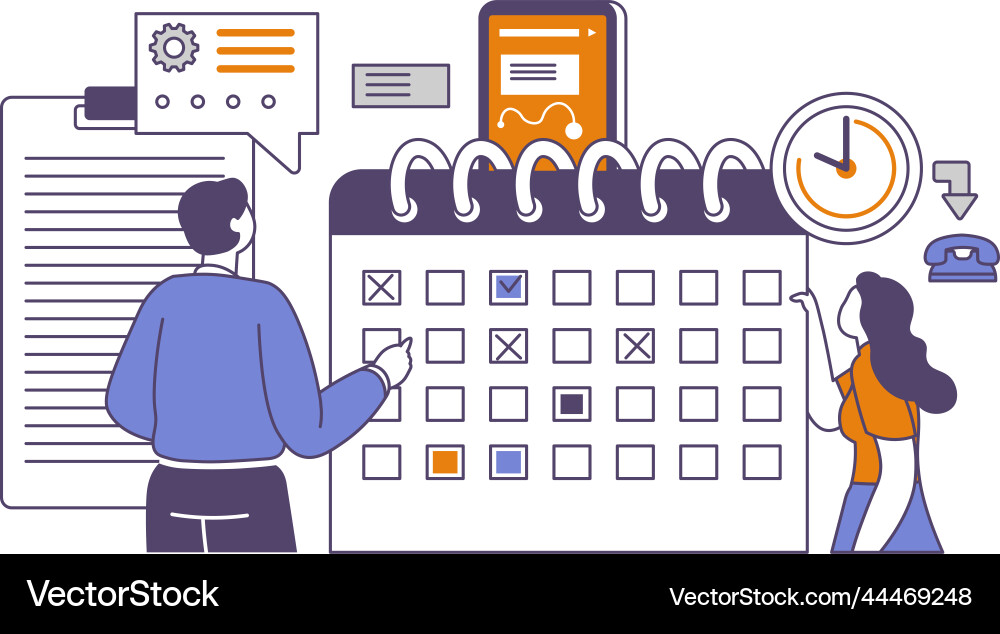 Time management and organization of tasks Vector Image