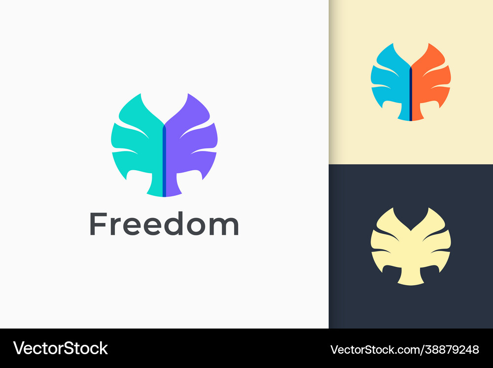 Wing logo represents freedom and power for plane Vector Image