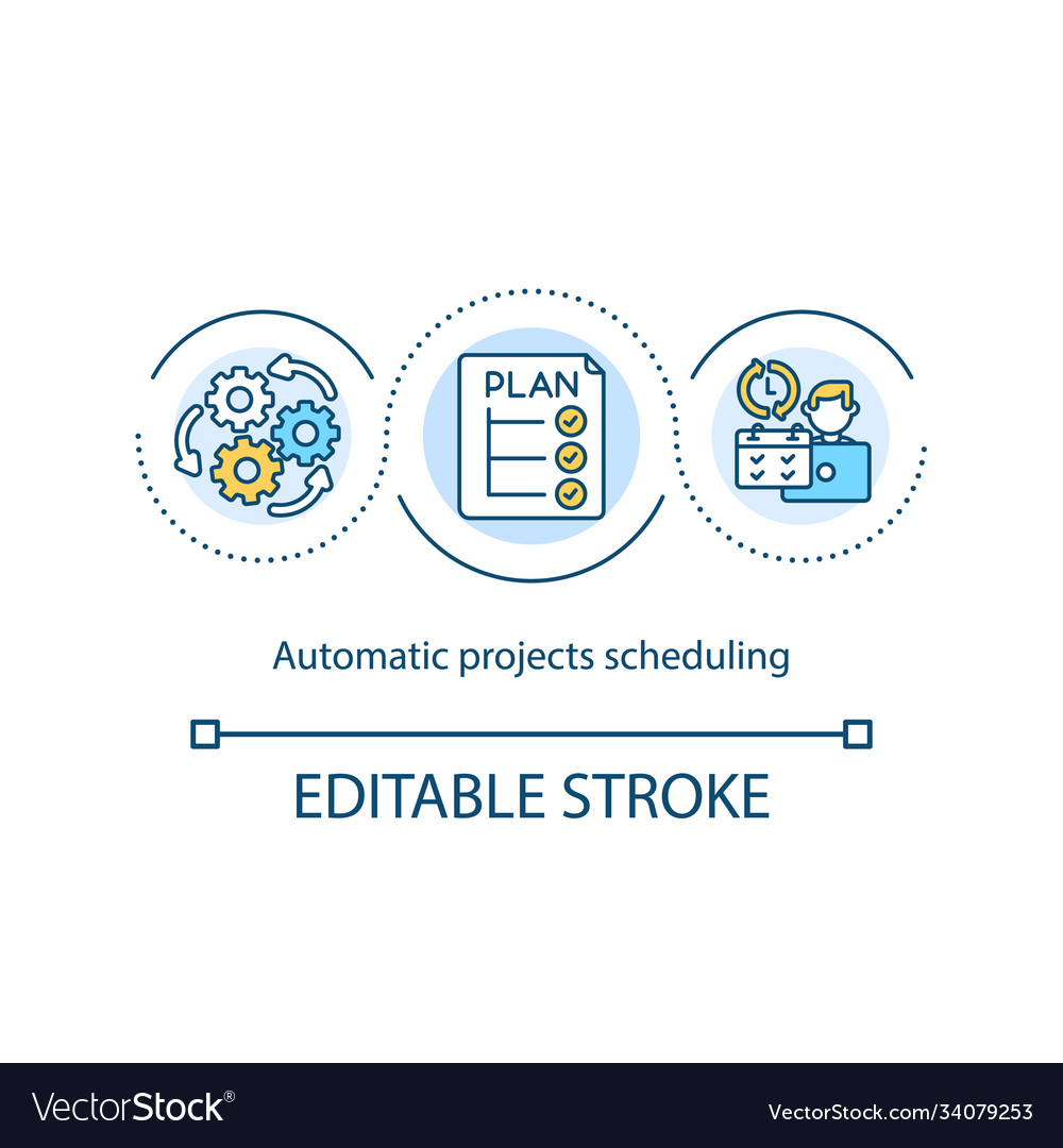 Automatic projects scheduling concept icon Vector Image