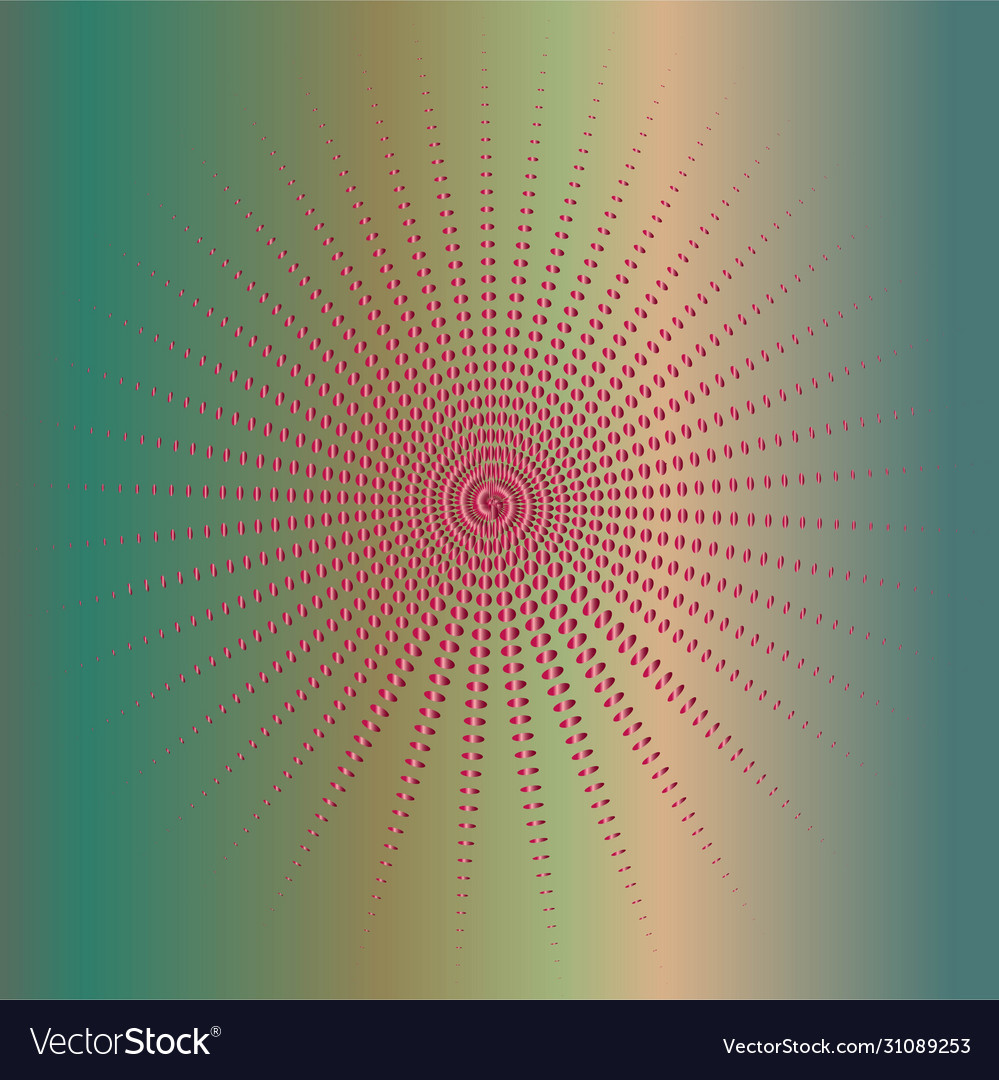 Circle with rays dots Royalty Free Vector Image