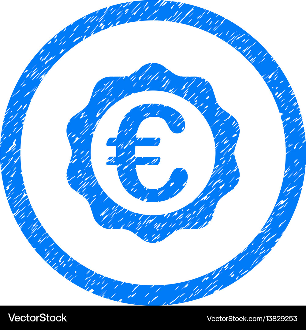 Euro award stamp rounded icon rubber stamp Vector Image