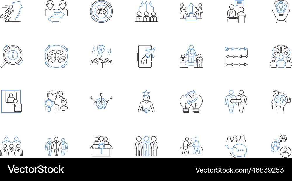 Innovation workshops line icons collection Vector Image