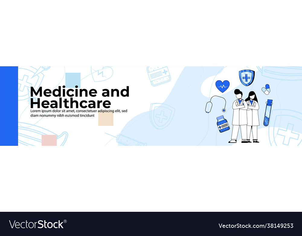 Medicine and healthcare web banner designdoctor Vector Image