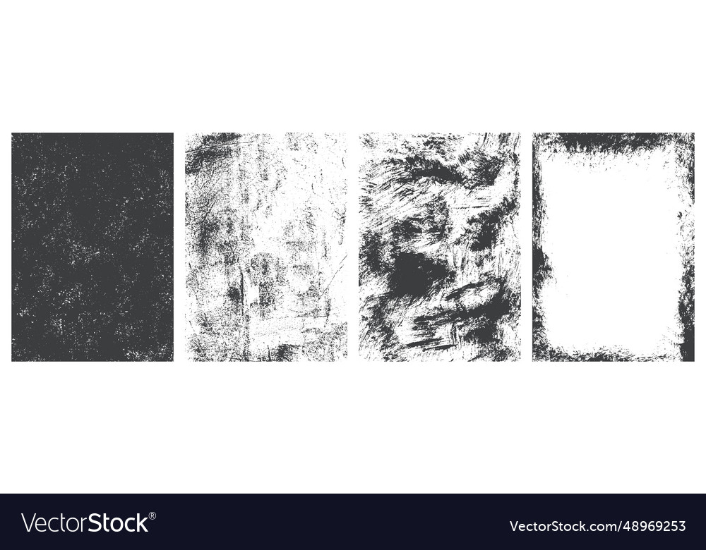 Simple rough monochrome set textures Royalty Free Vector