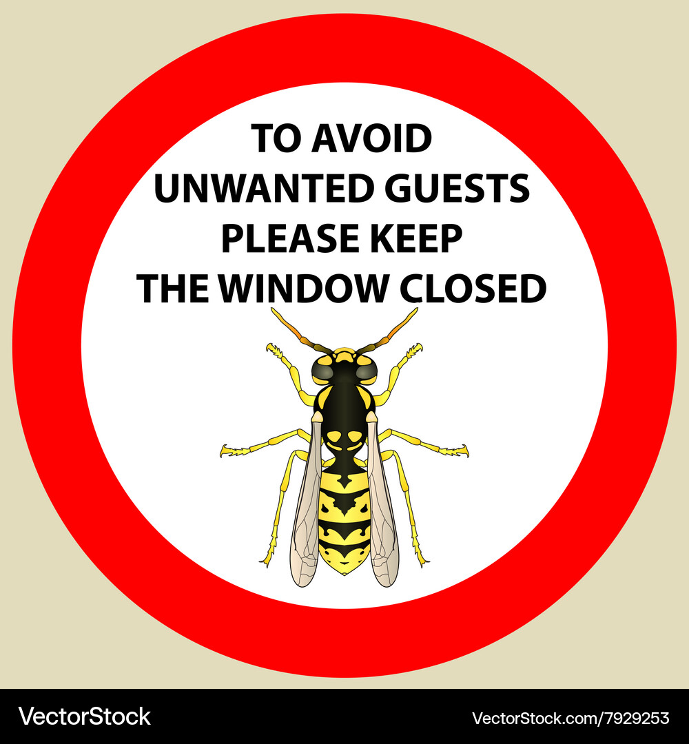 Sticker with Warning sign insect wasp icon Wasp Vector Image
