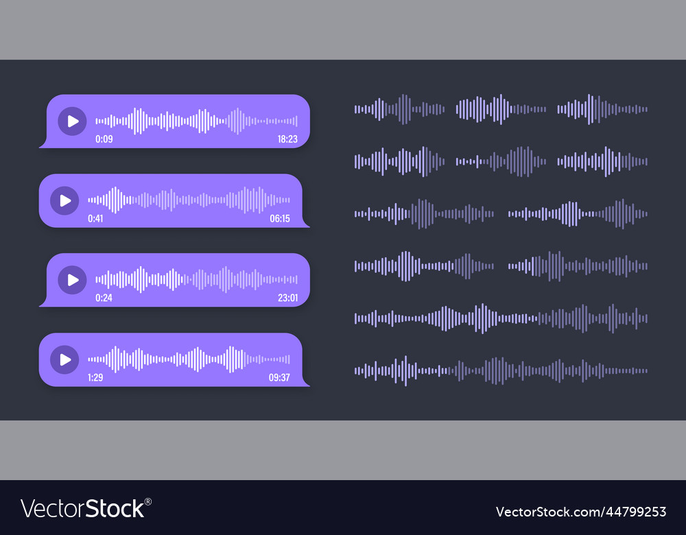 Voice audio message violet speech bubble sms Vector Image