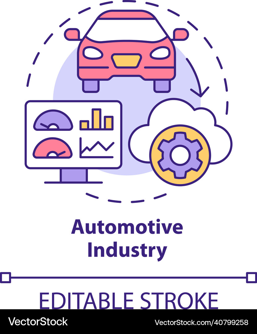 Automotive industry concept icon Royalty Free Vector Image
