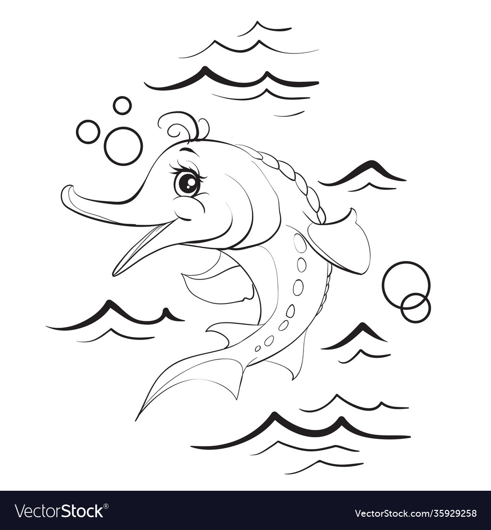 Cartoon chef fish holding soup ladle Royalty Free Vector Cartoon chef fish holding soup ladle Royalty Free Vector
