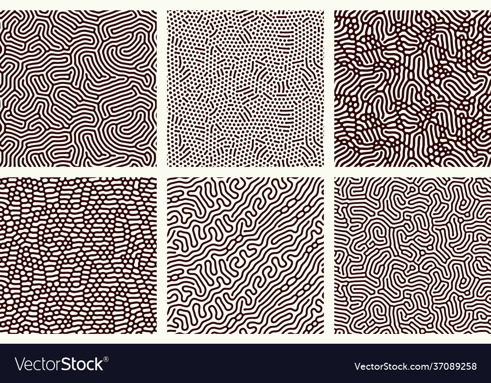 Chaotic seamless pattern set Royalty Free Vector Image