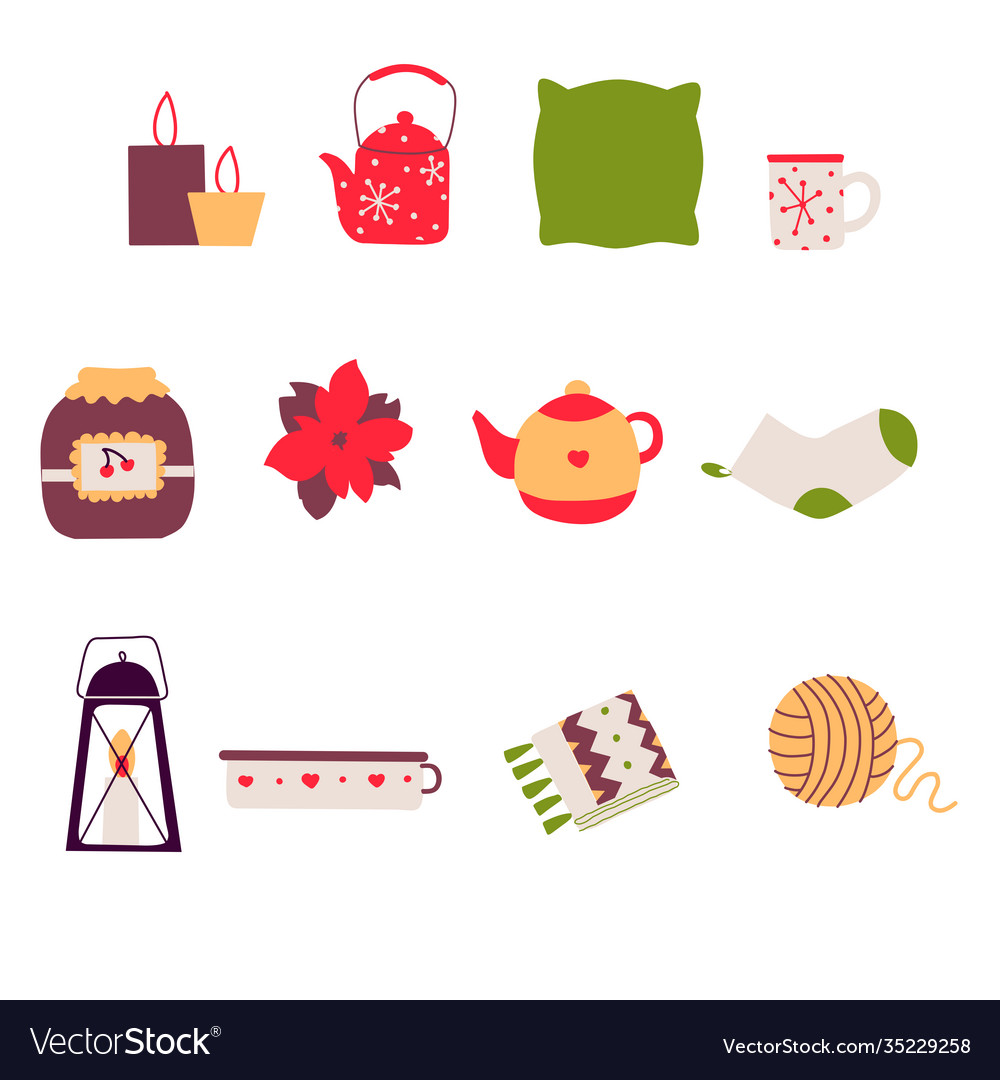 Christmas holiday decoration set Royalty Free Vector Image